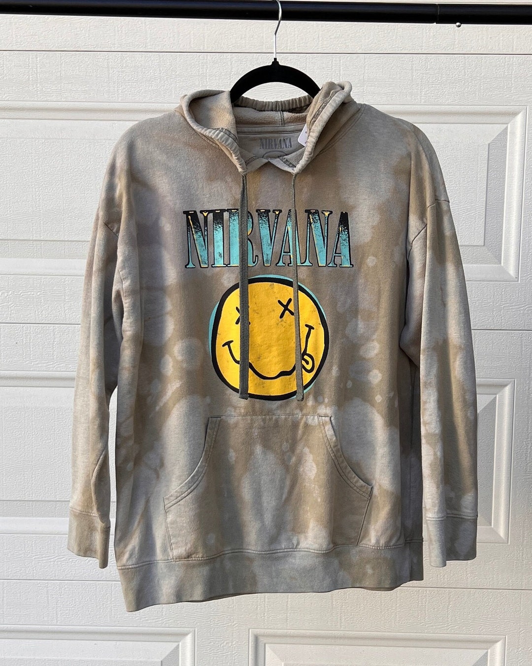 Bleach Nirvana Graphic Smiley Logo Band Hoodie - Size Medium - Etsy