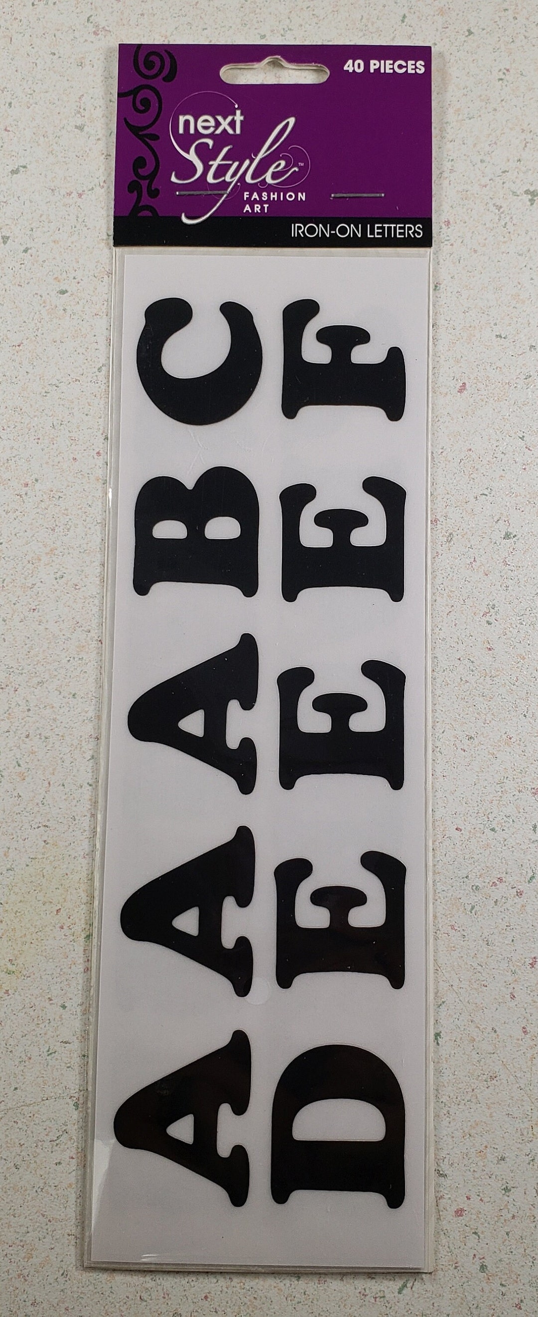 Black Letters Iron on Transfer Applique Alphabet Sports Crafts 40 Piece ...