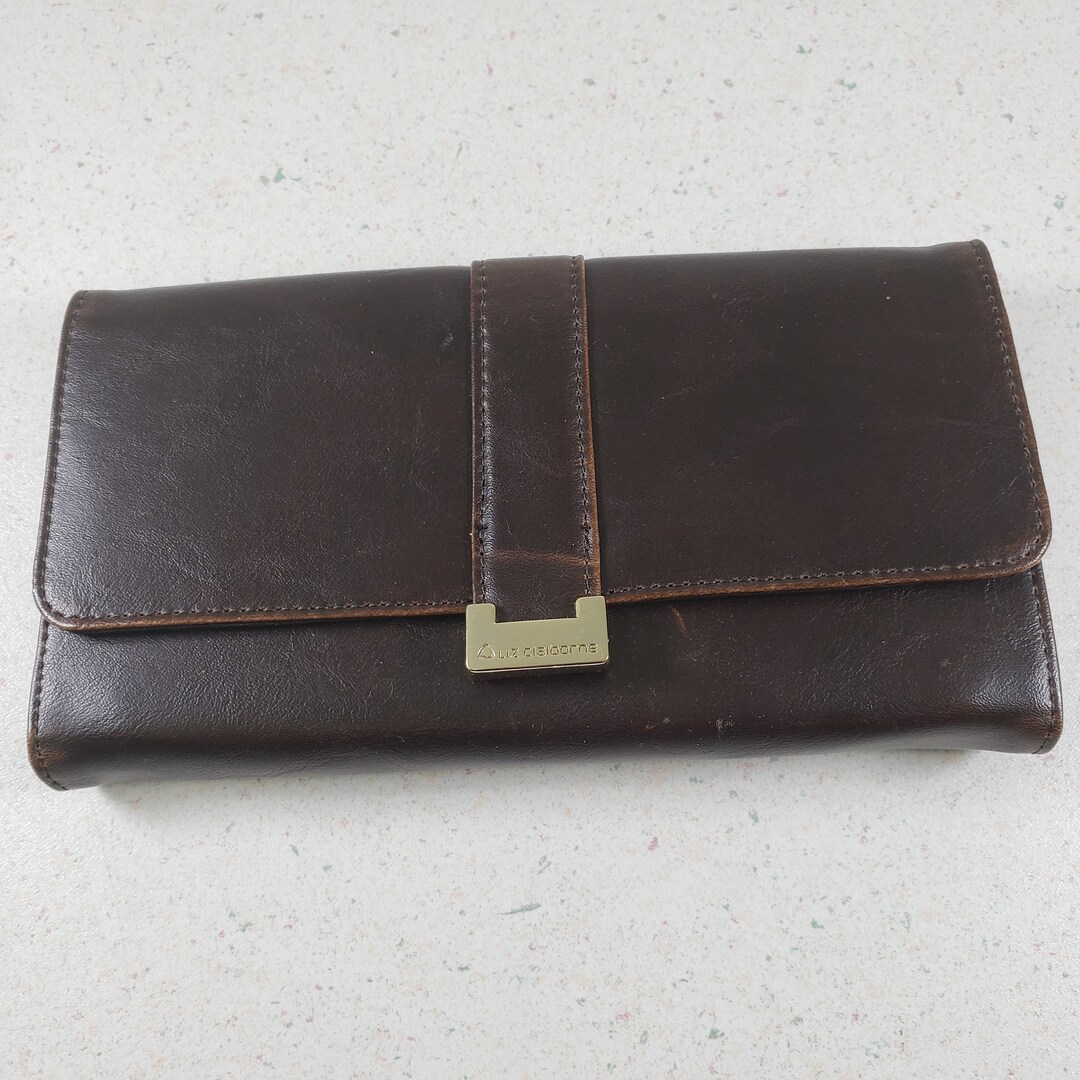 Liz Claiborne Leather Wallet Tri-fold With Checkbook Insert and ...
