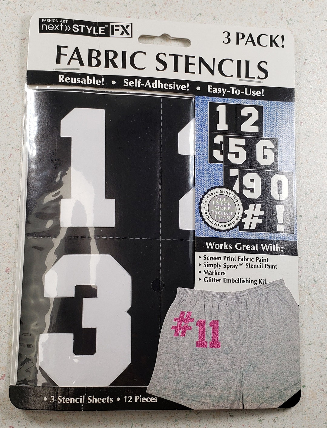 Fashion Art Next Style Fabric Stencils Numbers Self Adhesive. - Etsy
