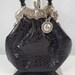 One World Vintage Brighton Black Embossed Leather & Silver ...
