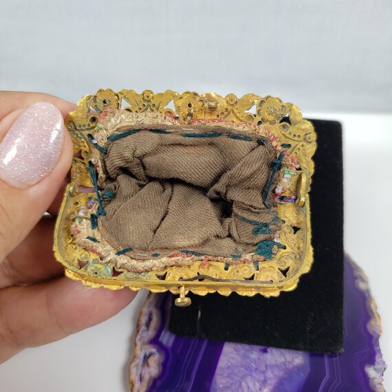 1920s Folk Art Beaded Pouch Flapper Beaded Push Lock … - Gem