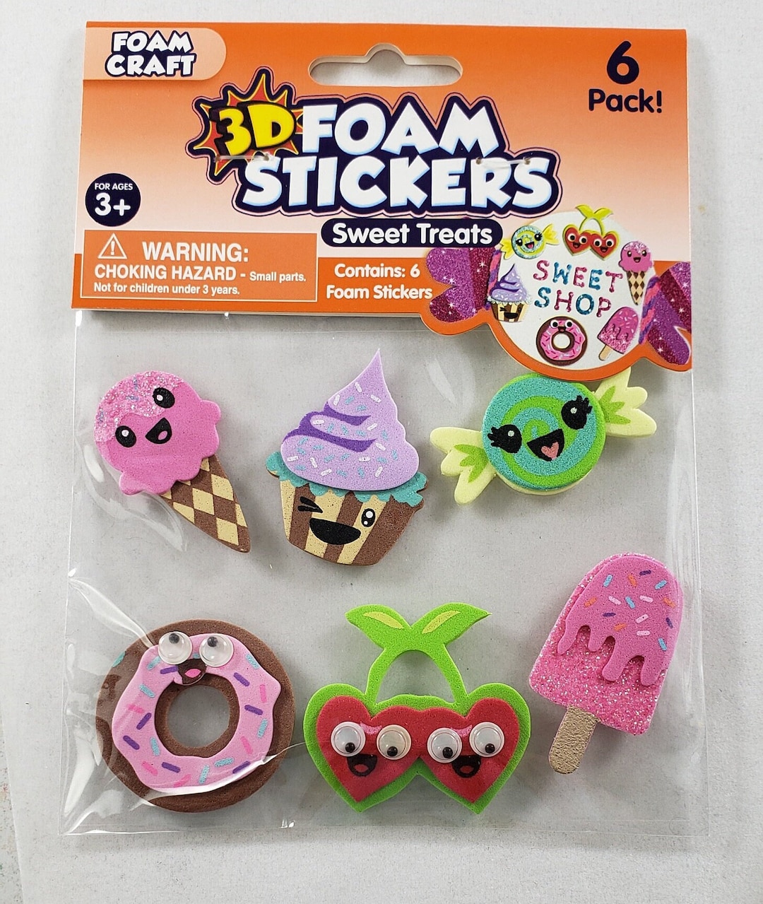 Horizon Foam Craft 3D Foam Stickers Sweet Treats Set of 6 per Pack - Etsy