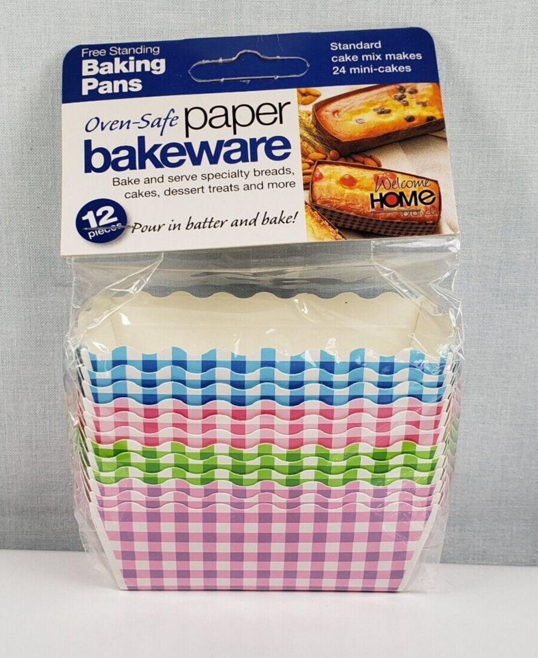 Oven Safe Free Standing Paper Baking Pans 12 Pc Welcome Home 3.1"x1.2 ...