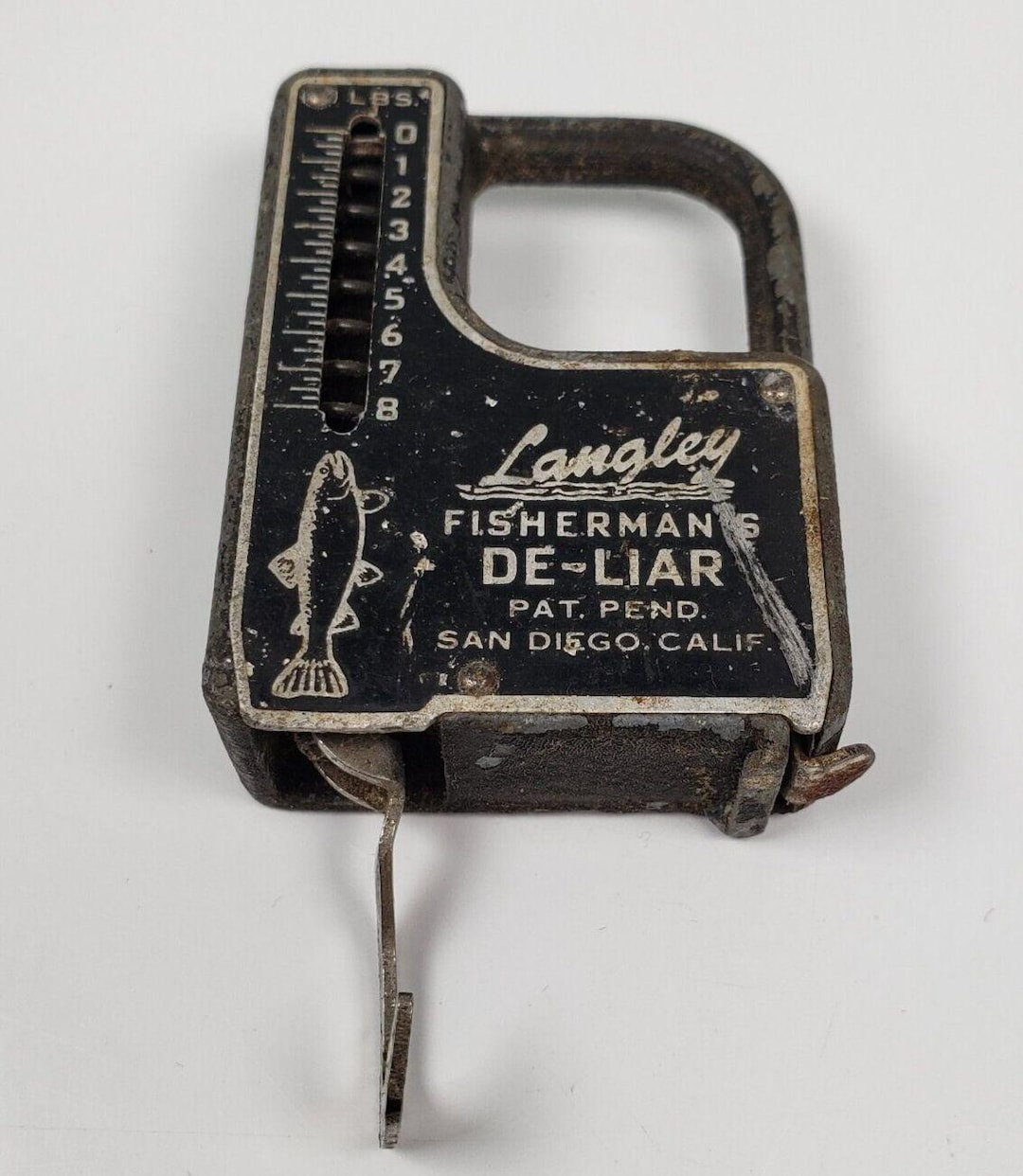 Vintage Langley Fishermans De-liar Fish Scale and Tape Measure Model ...