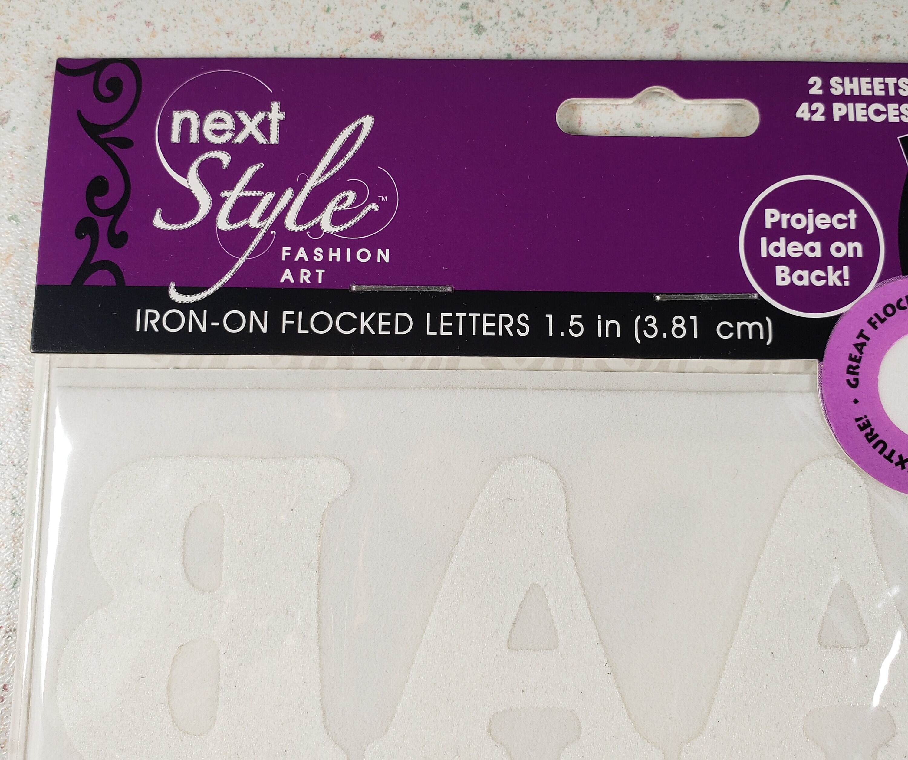 Iron on Flocked Letters White Textured 42 Pieces 1.5" Alphabet Cooper ...