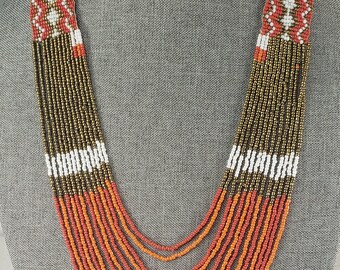 Native American Multi Strand Bead Necklace - Etsy