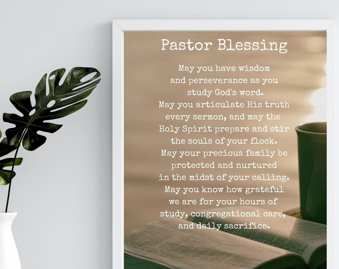 Pastor Blessing Printable – Religious Gift, Pastor's Wife Prayer (PDF ...