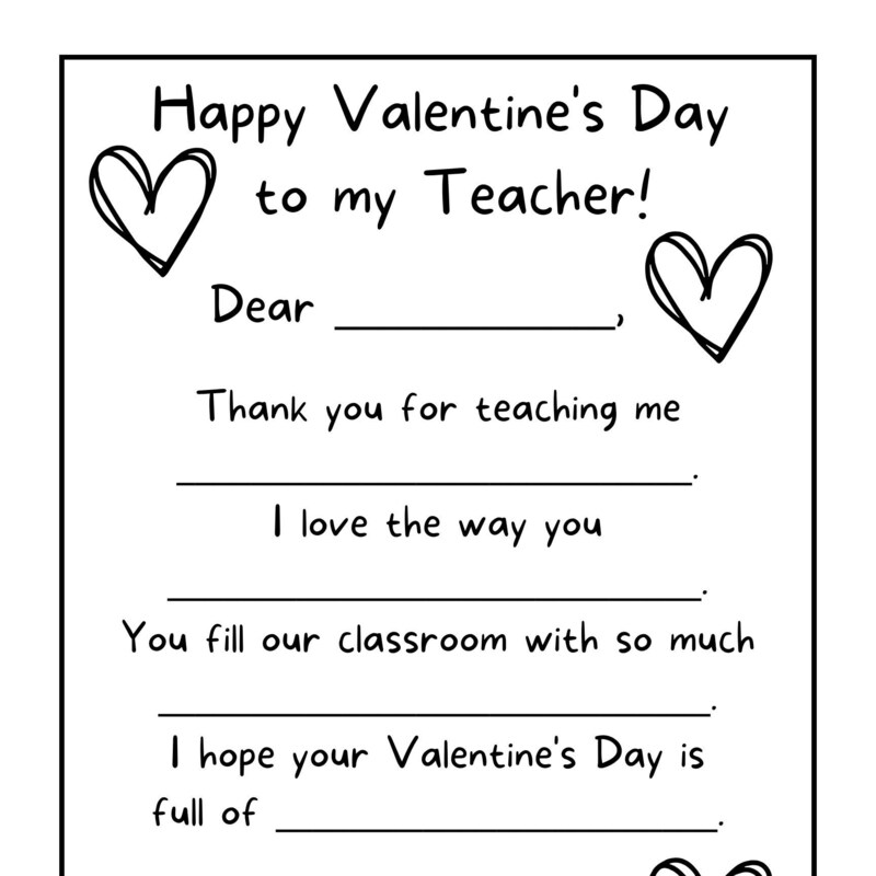 Teacher Valentines - Etsy
