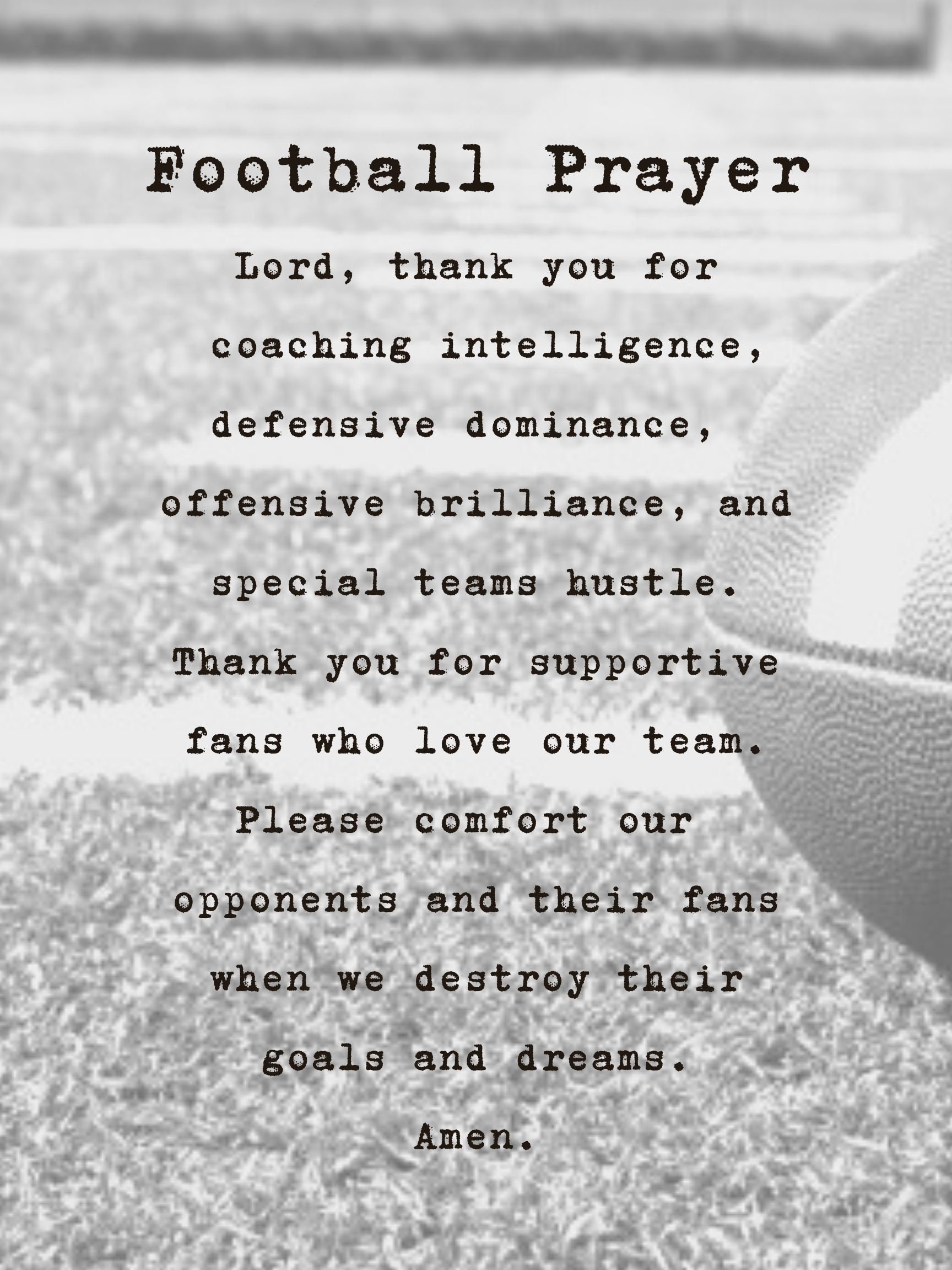 Football Prayer Gift Football Printable Football Coach - Etsy