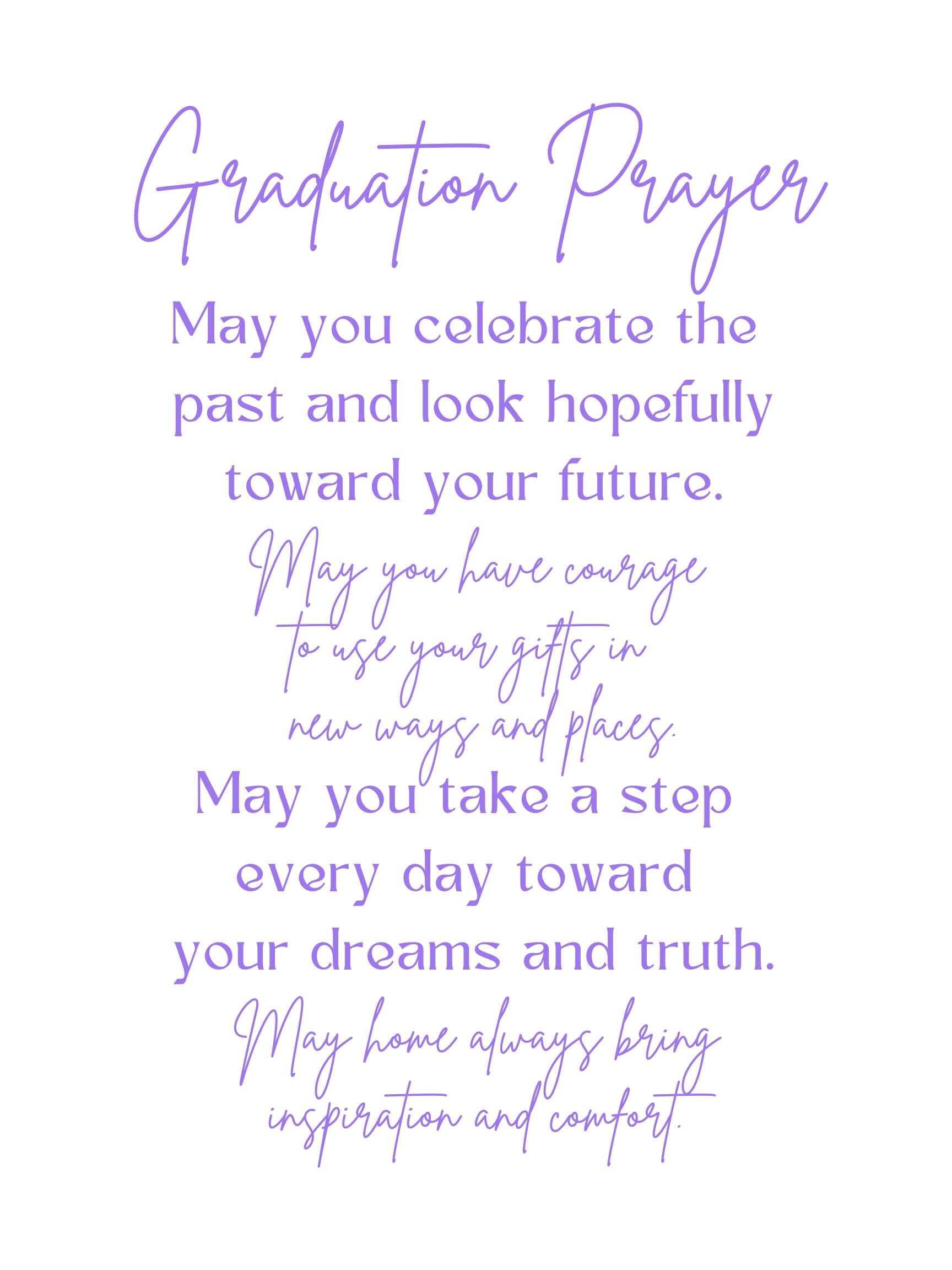 Customized Graduation PRINTABLE Prayer - Graduation Printable - Class ...