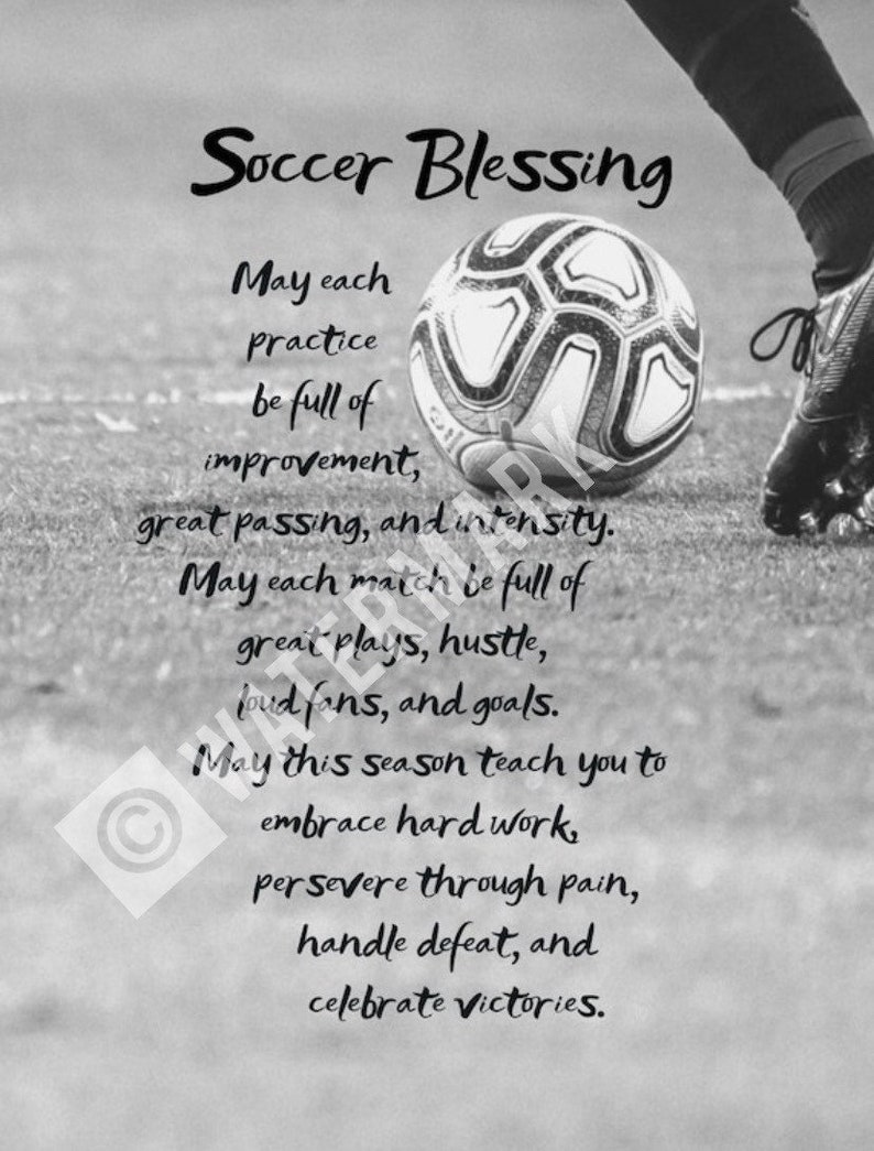 Soccer Blessing Printable, Motivational Quote Art (digital Download) - Etsy