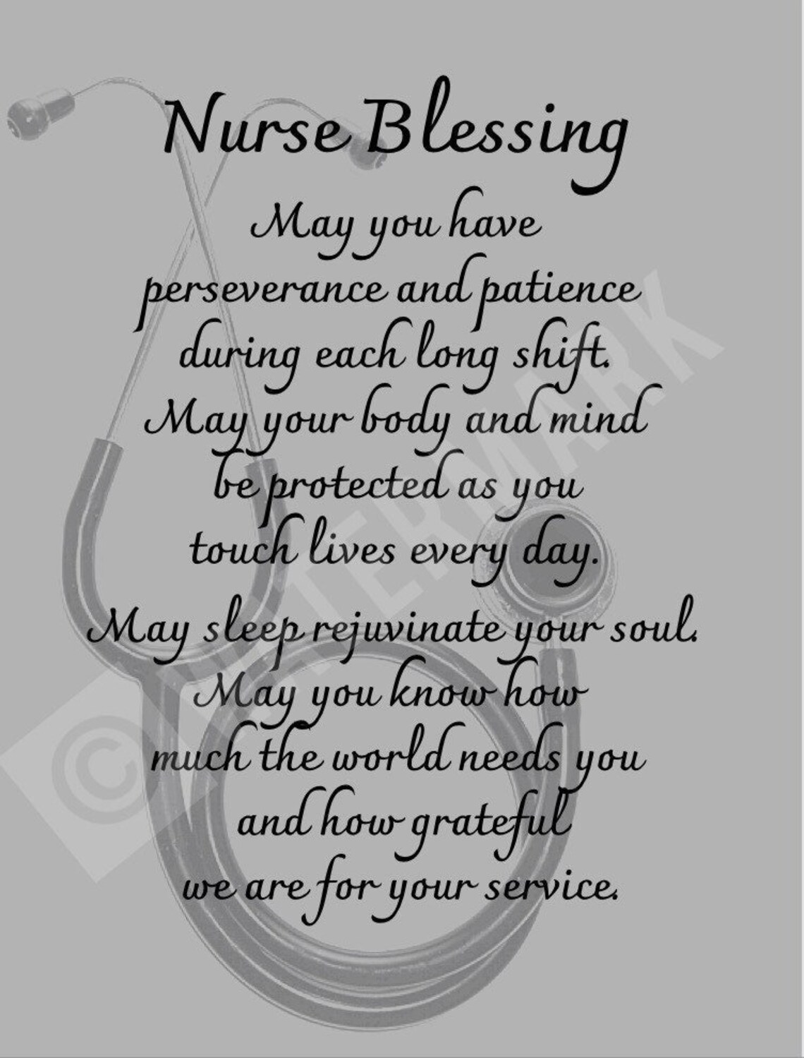Nurse Prayer PRINTABLE Nurse Appreciation Gift Idea Nurse Digital Print ...