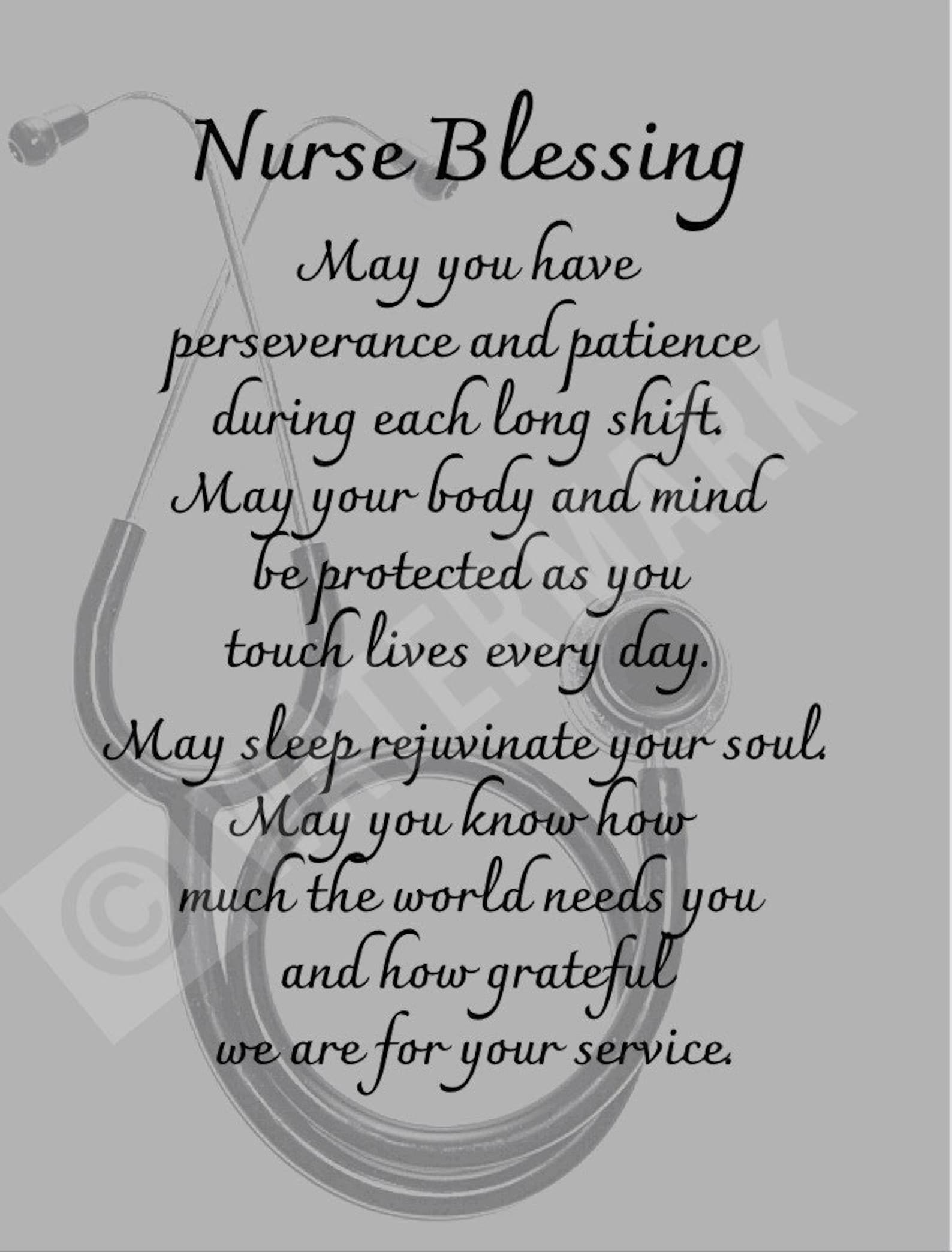 Nurse Prayer PRINTABLE - Nurse Appreciation Gift Idea - Nurse Digital ...