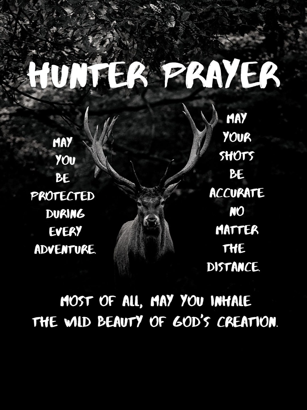 Hunter's Prayer Hunting Gift Man Cave Decor Husband, Boyfriend, Hunters ...