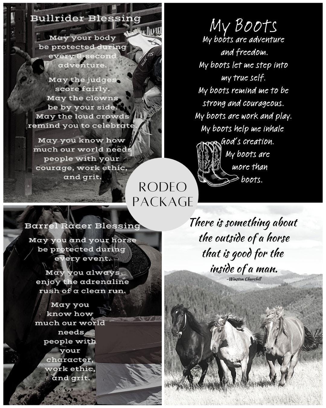 Rodeo Printable Wall Art Bundle | Bullrider and Barrel Racer Prayers ...