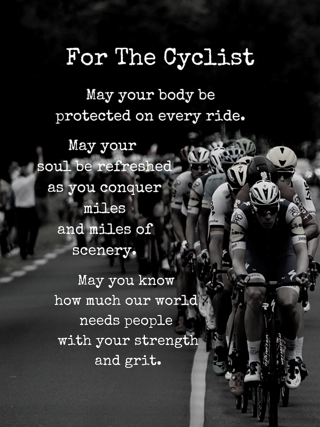 Cyclist PRINTABLE Gift Idea - Cyclist Prayer - Cyclist Encouragement ...