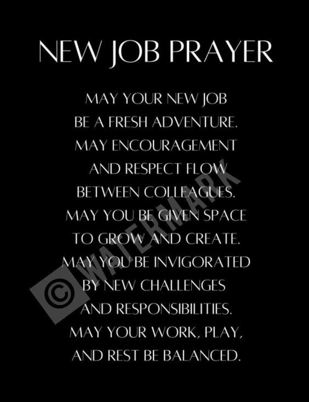 New Job PRINT Prayer - New Job Blessing - New Job Gift Ideas - New Job ...