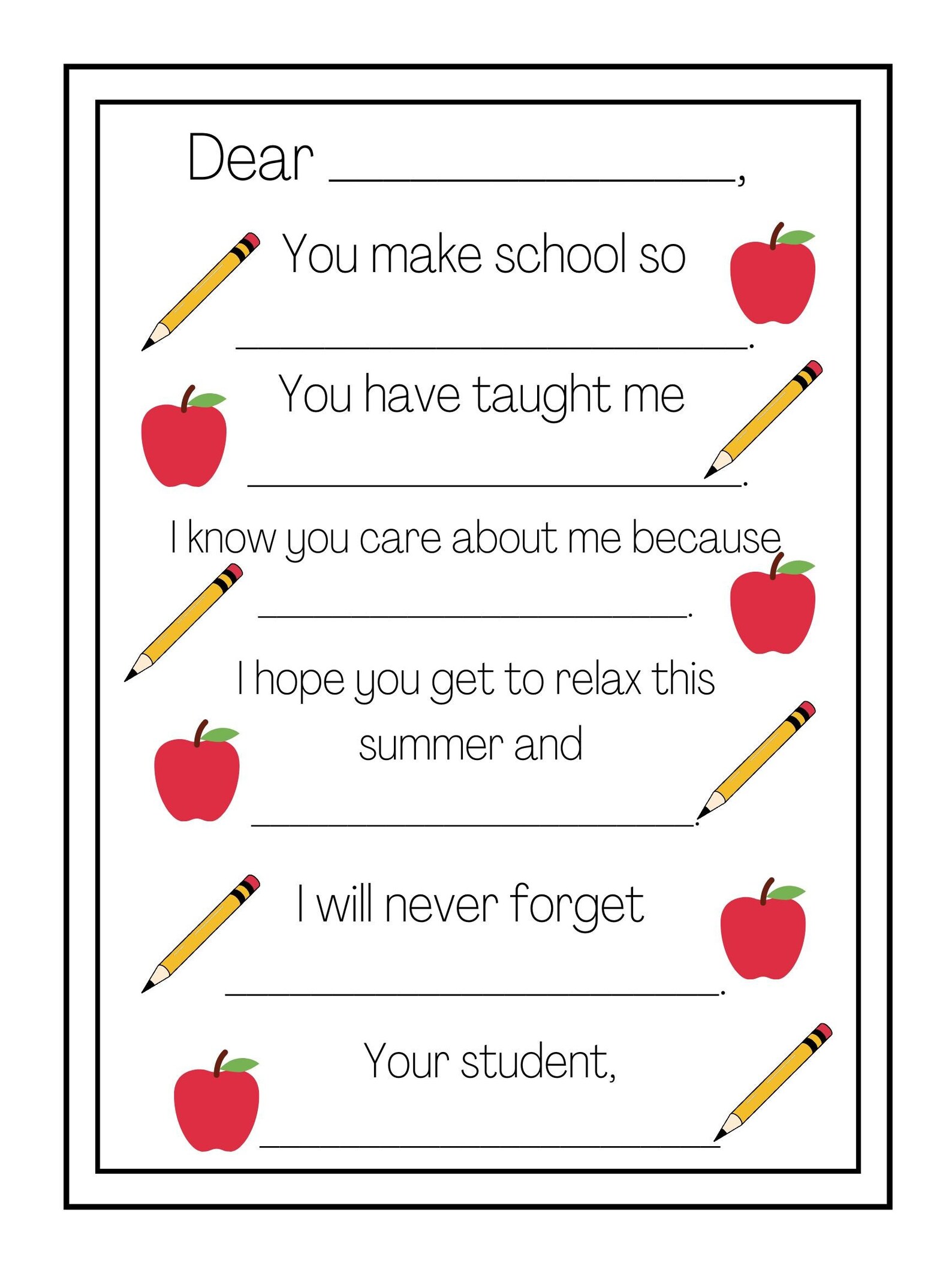 Teacher Gift From Students PRINTABLE End of the Year Teacher Gift ...