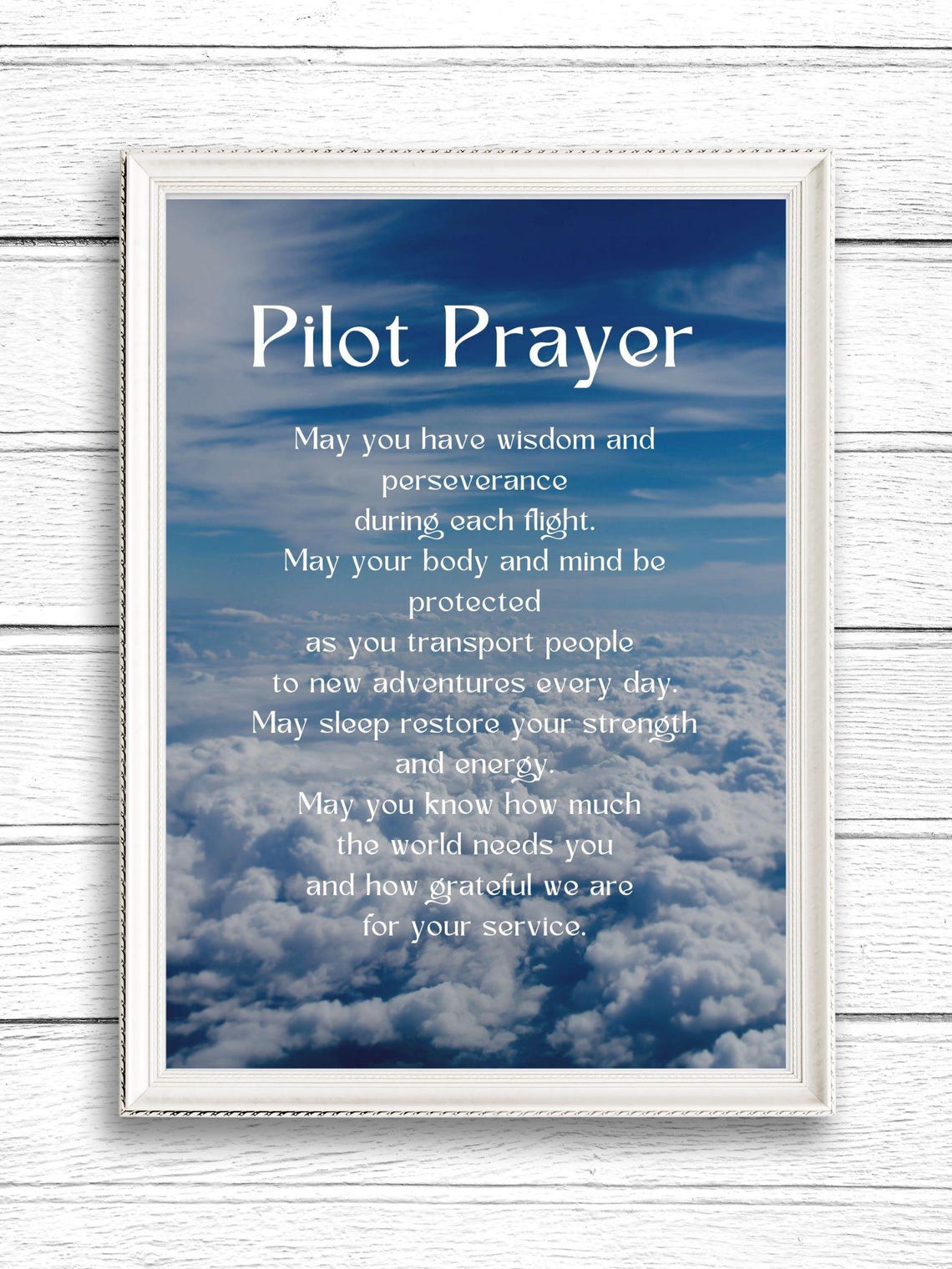 Pilot Prayer Art Print – Aviation Gift, Airforce Graduation (PDF) - Etsy