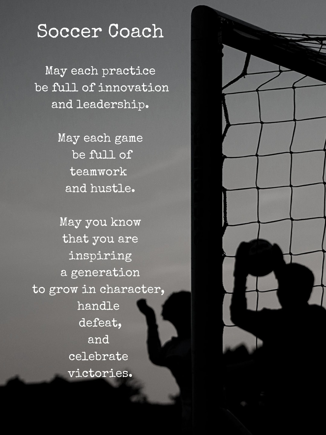 Soccer Coach PRINTABLE Gift Soccer Coach Prayer Soccer Coach ...