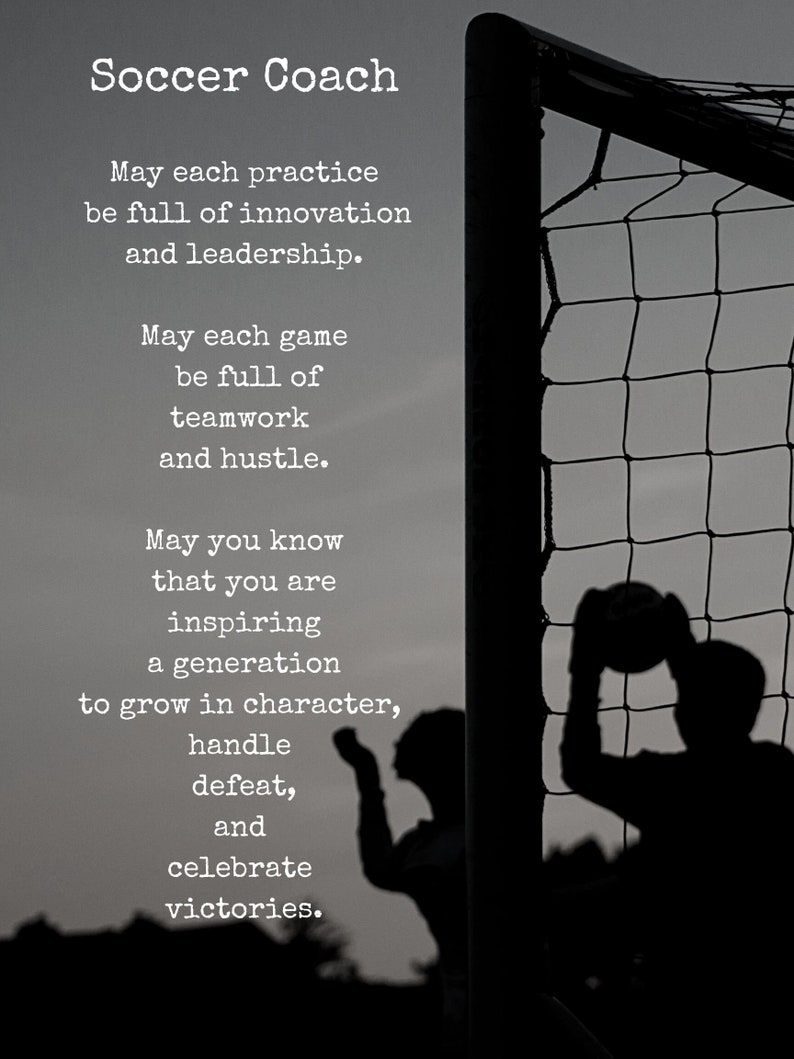 Soccer Coach PRINTABLE Gift Soccer Coach Prayer Soccer Coach ...