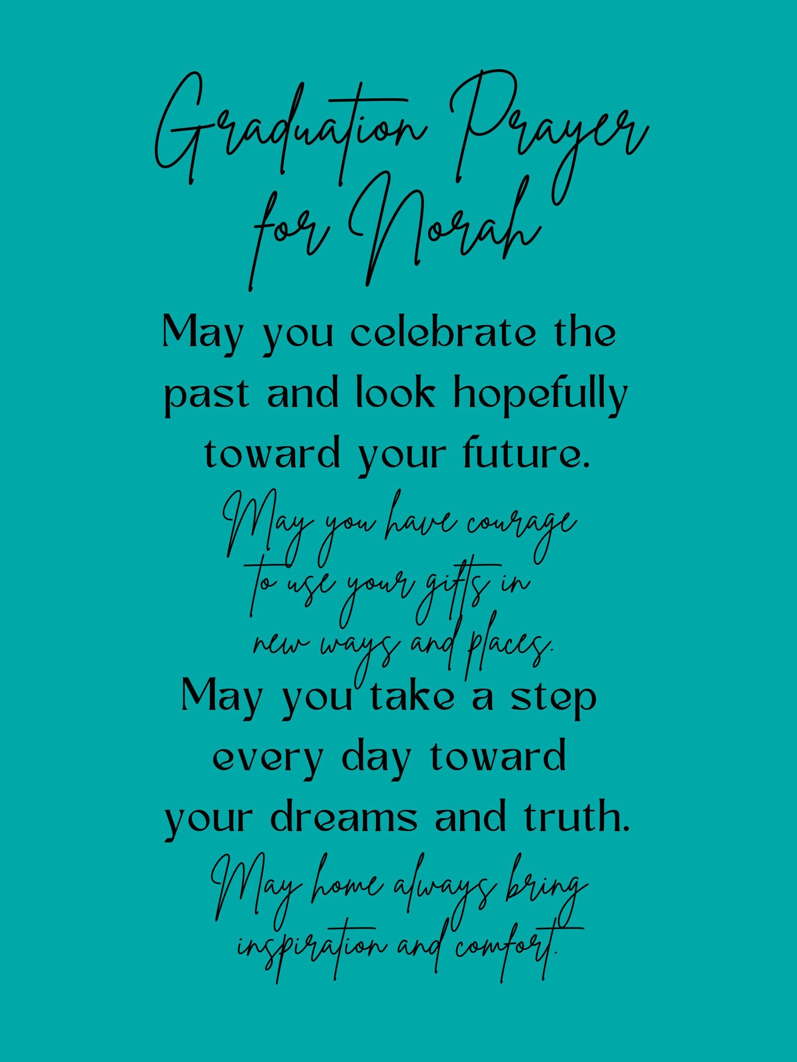 Custom Graduation Prayer Print – School Colors Gift (PDF & JPG) - Etsy