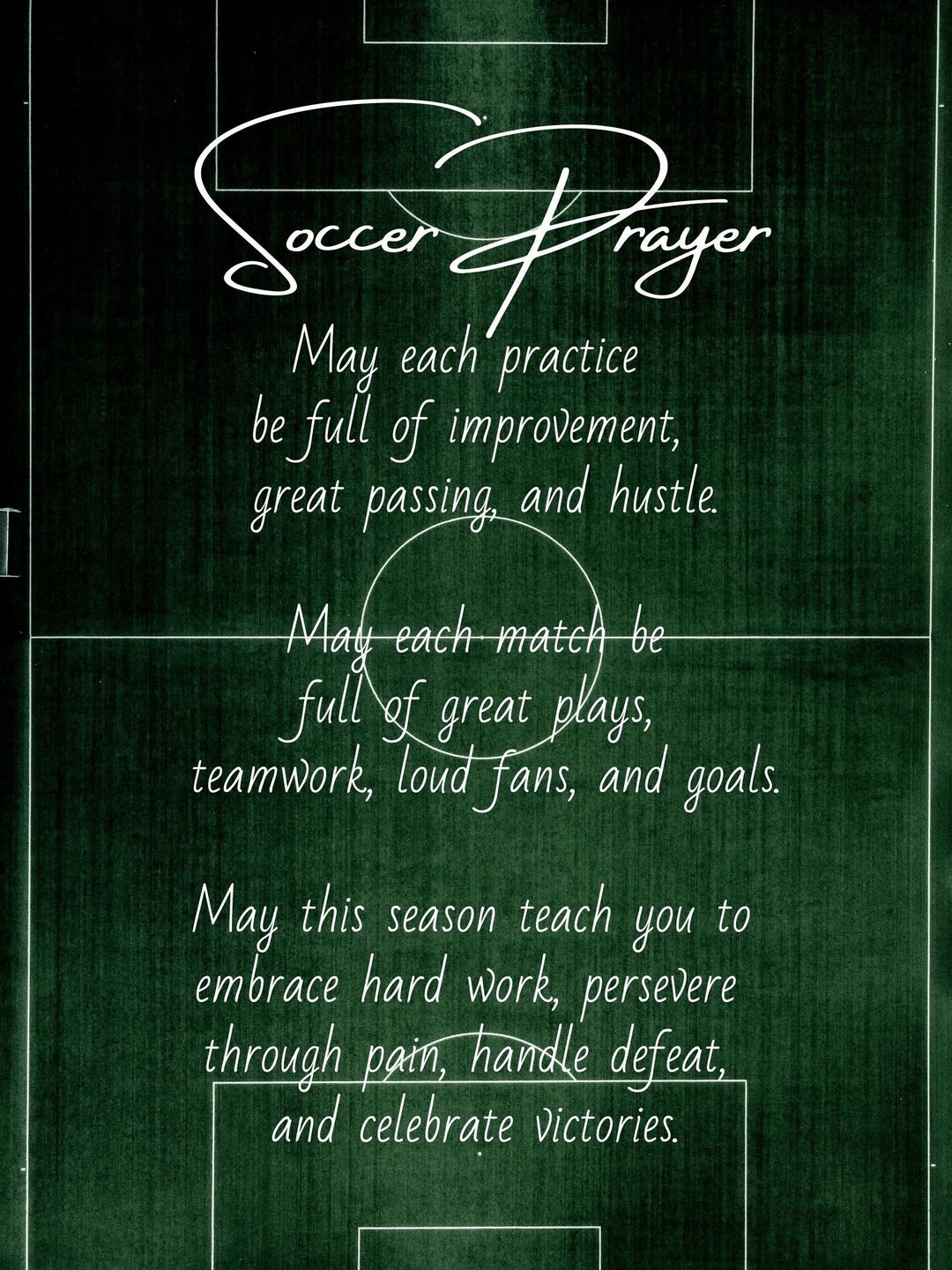 Soccer Prayer Printable Sign, Inspirational Wall Art (JPG, PDF) - Etsy