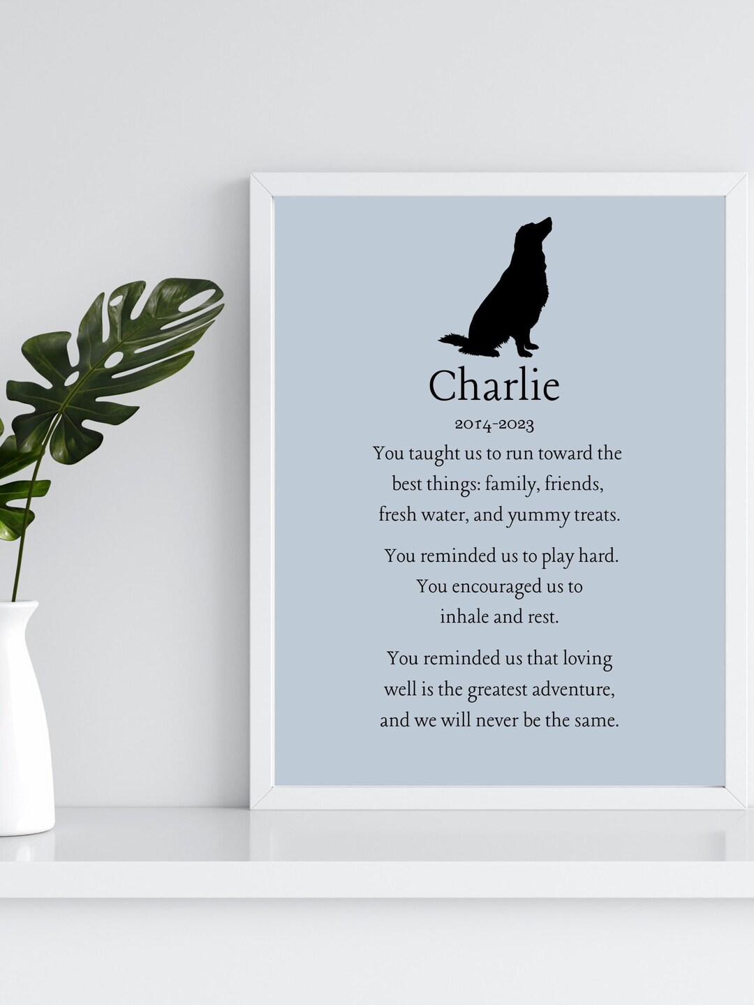 Dog Memorial Gift Personalized With Dog Breed, Name, and Date Pet ...
