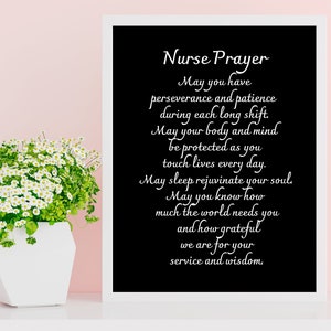 Nurse Prayer Printable - Appreciation Gift (digital Download) - Etsy