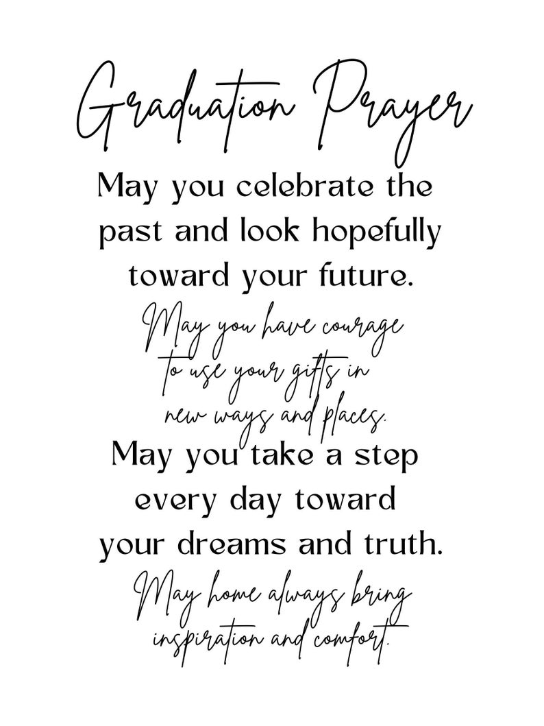 Graduation Gift Customized PRINTABLE - Prayer for Graduate - School ...