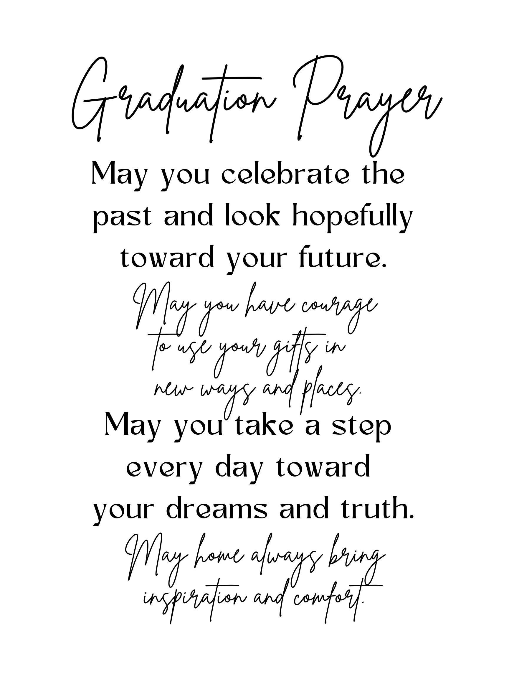 Graduation Gift Customized PRINTABLE Prayer for Graduate School Colors ...