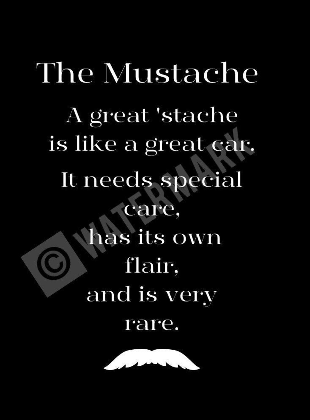 Mustache PRINT Gift - Mustache Print - Stache Gift - Mustache Home ...