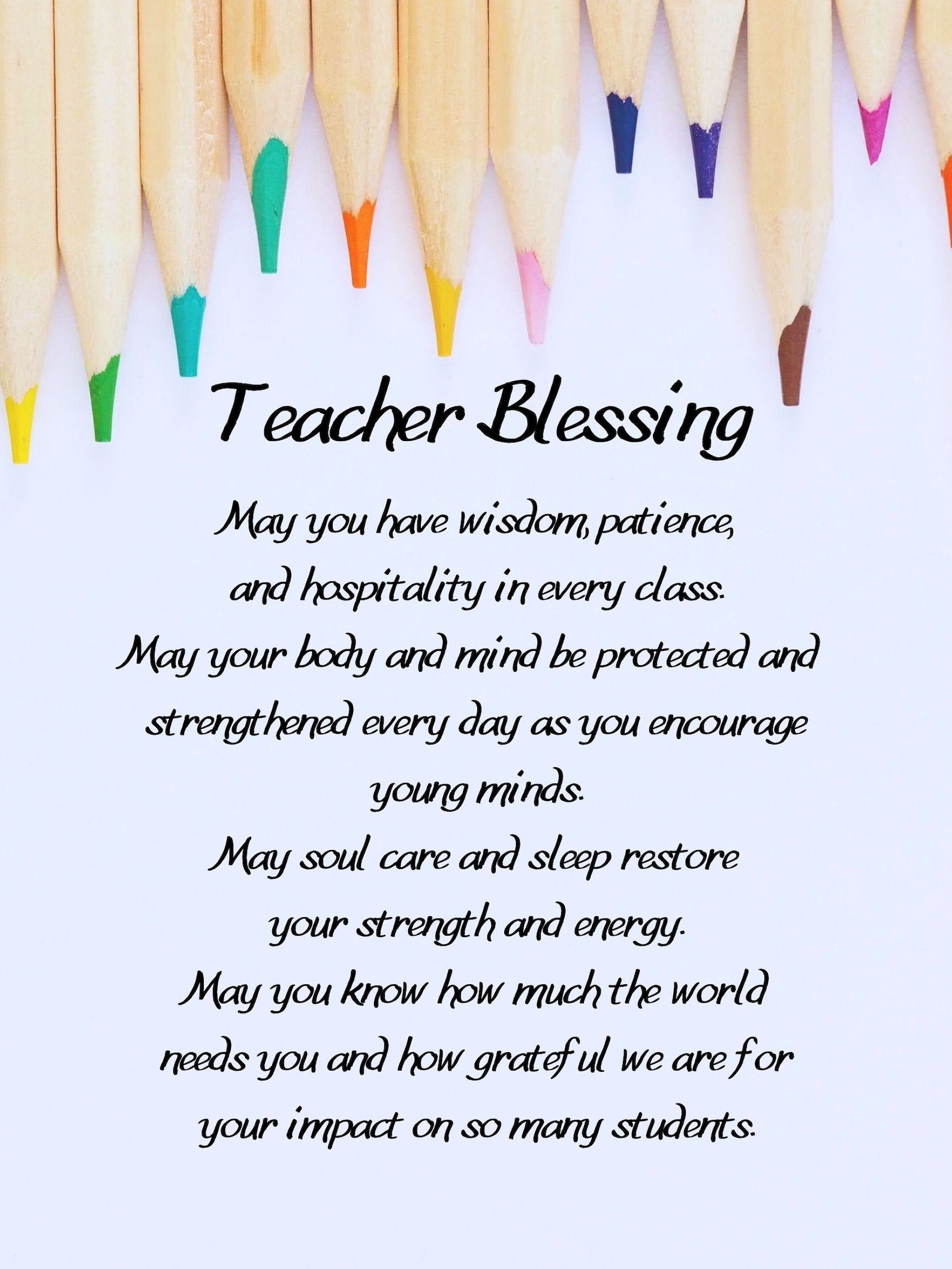Teacher Gift Teacher Print Teacher Blessing Teacher | Etsy