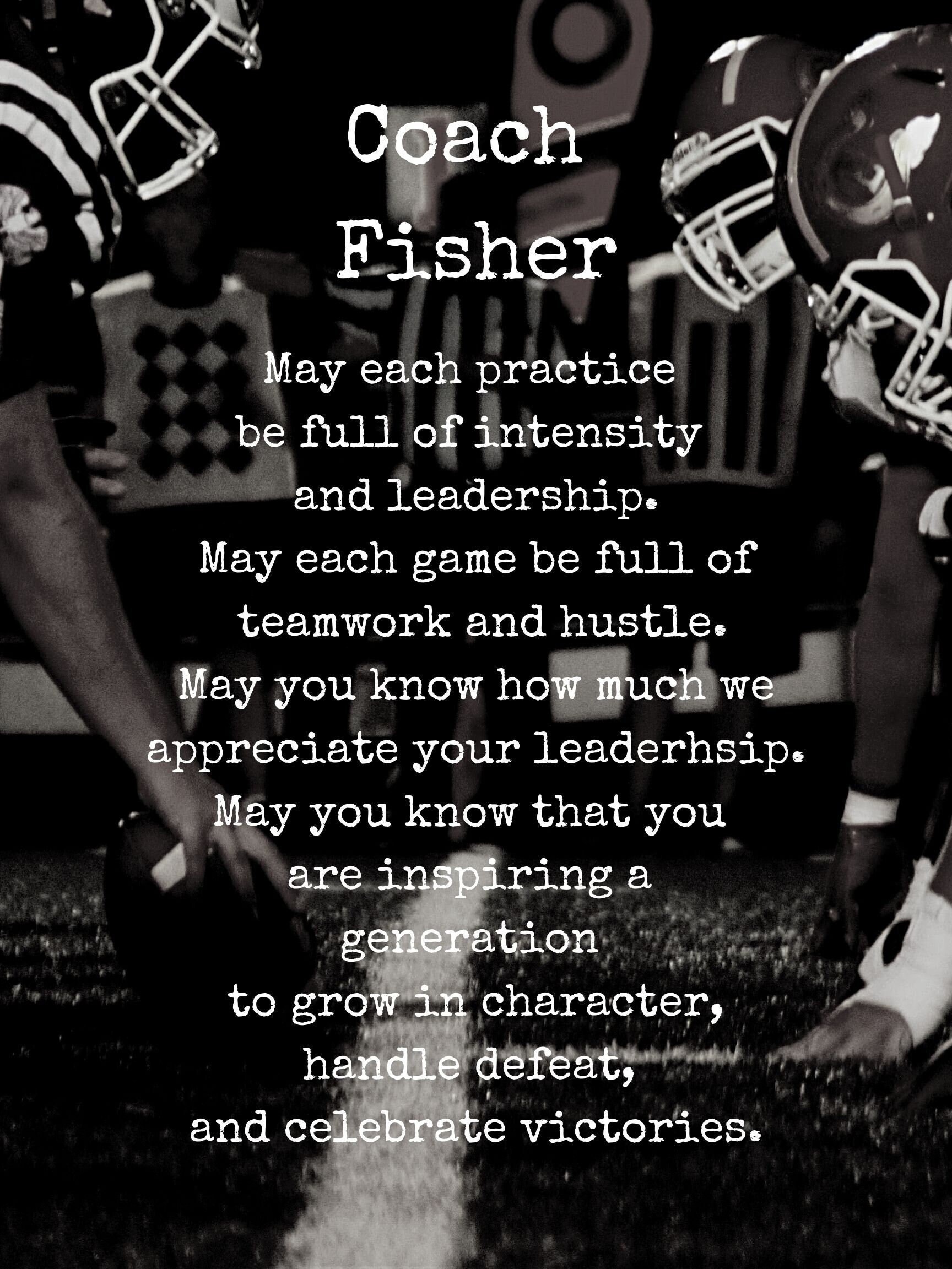 Football Coach Personalized Gift- Football Coach Prayer - Football ...