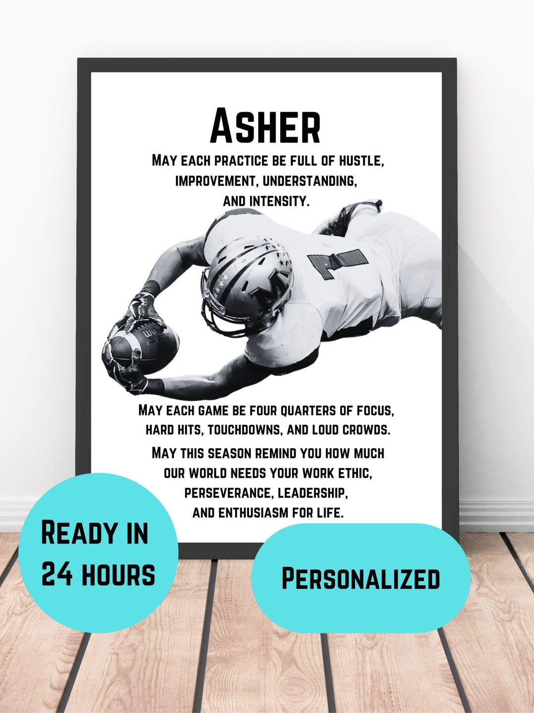 Personalized Football Blessing - Football Player Gift - Customized ...