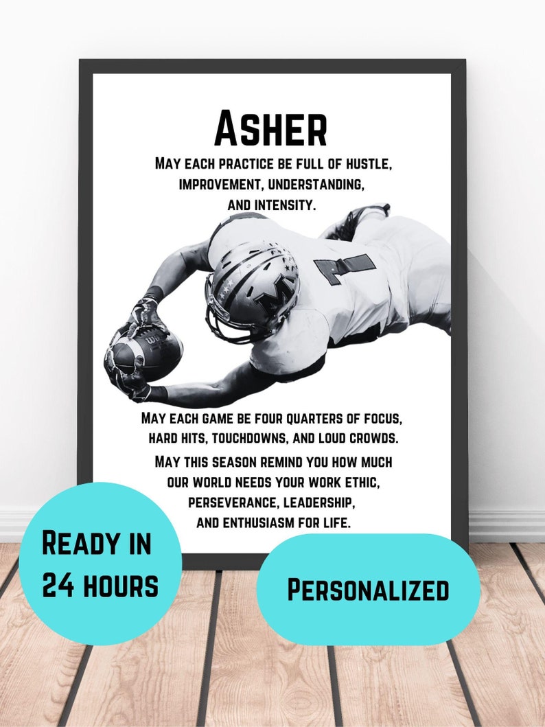 Personalized Football Blessing - Football Player Gift - Customized ...