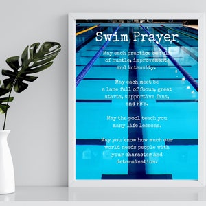 Swimmer Prayer Printable, Swim Coach Gift (JPG, PDF, SVG) - Etsy