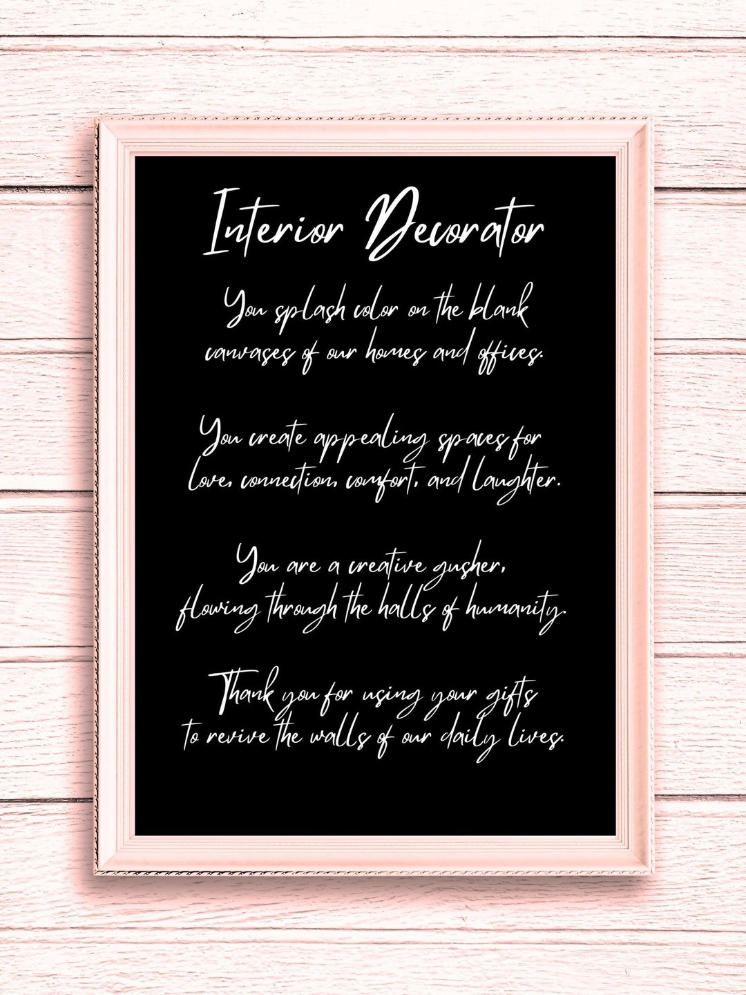 Interior Decorator Gift, Interior Design Appreciation, Interior ...