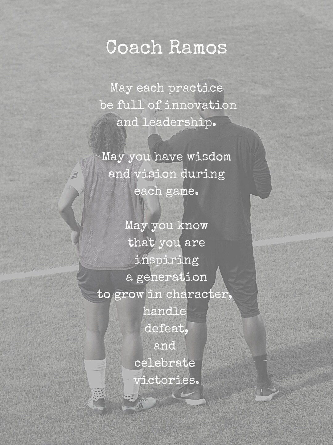 Personalized Soccer Coach PRINTABLE Gift Soccer Coach Prayer Soccer ...