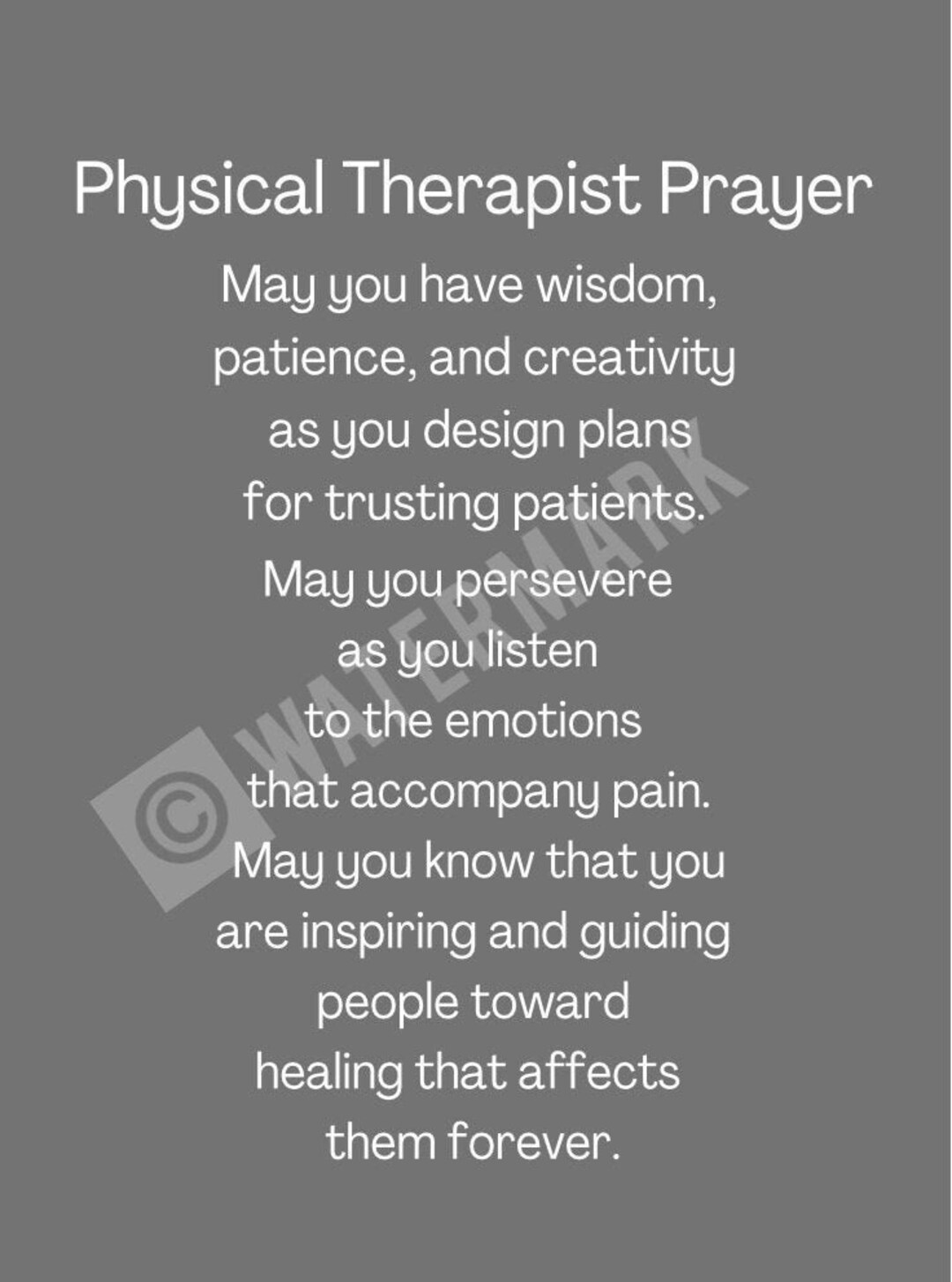 Physical Therapy PRINT Gifts Physical Therapist Prayer Physiotherapist ...