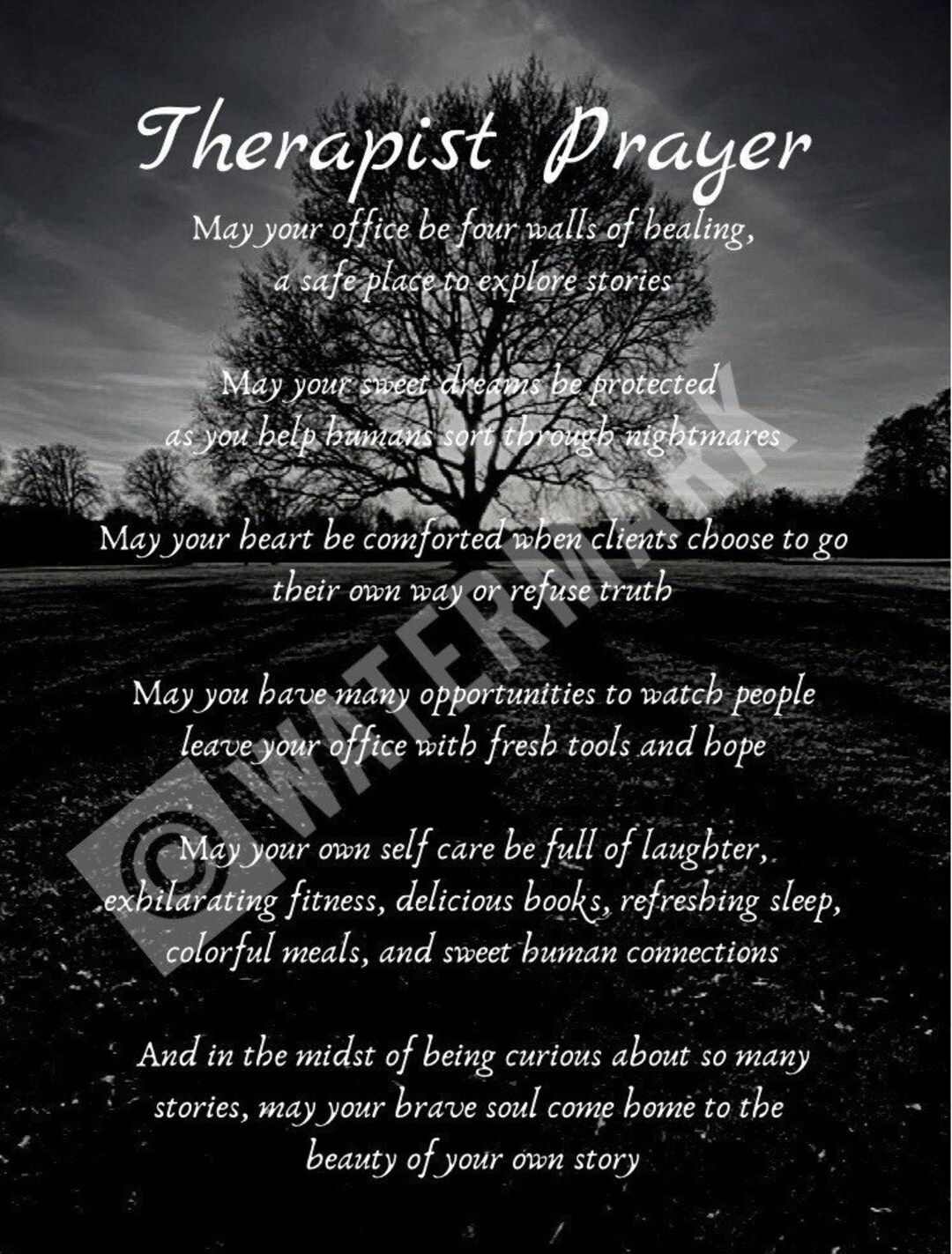 Therapist Print Therapist Prayer Therapist Appreciation - Etsy