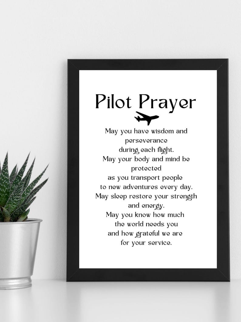 Pilot Prayer Art Print – Aviation Gift (PDF & JPG) - Etsy