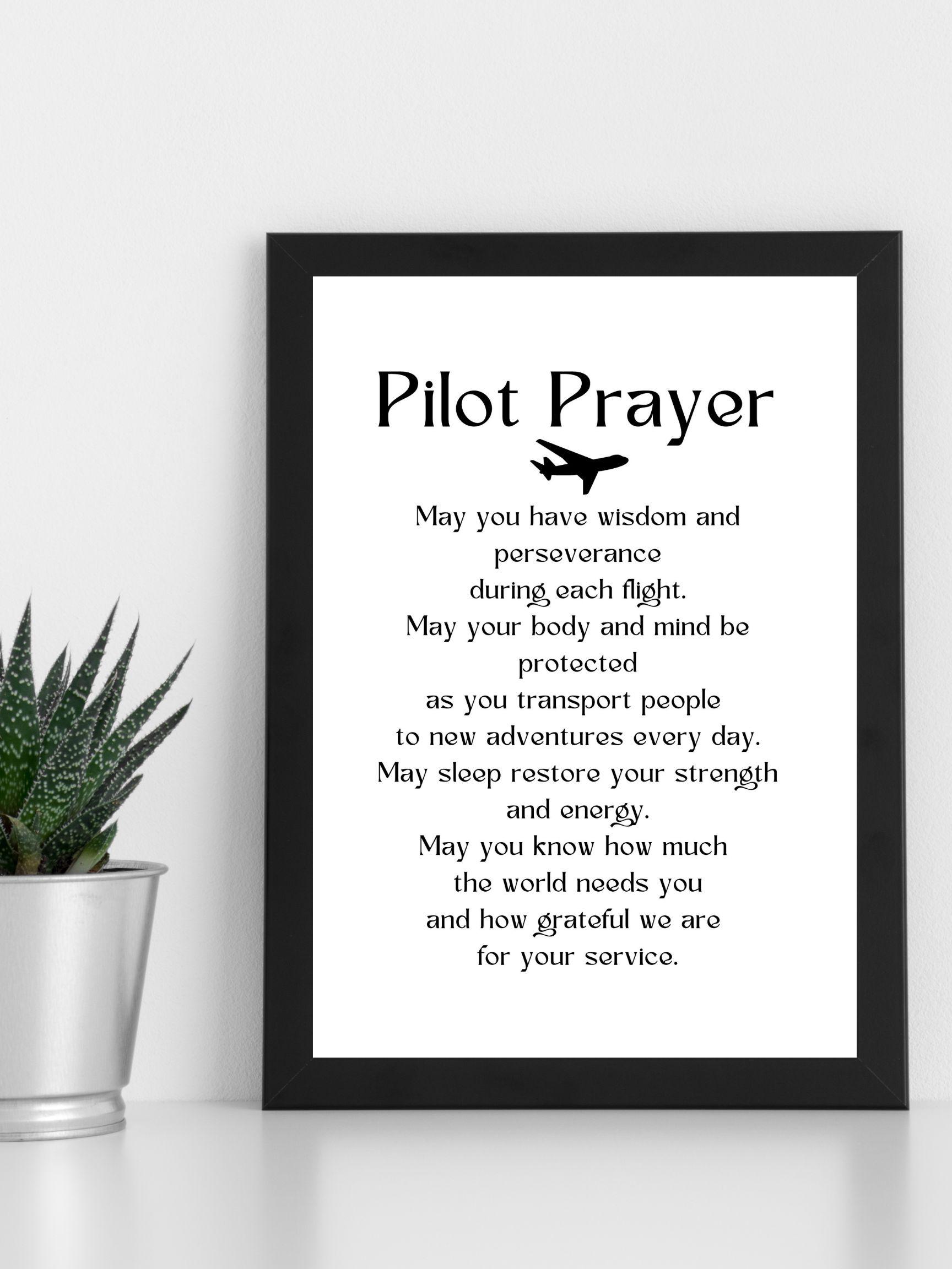 Pilot Prayer Art Print – Aviation Gift (PDF & JPG) - Etsy