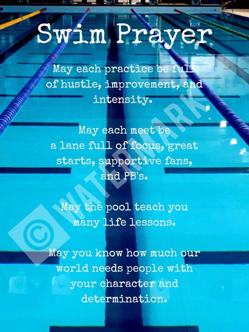 Swimmer Prayer Printable, Swim Coach Gift (JPG, PDF, SVG) - Etsy