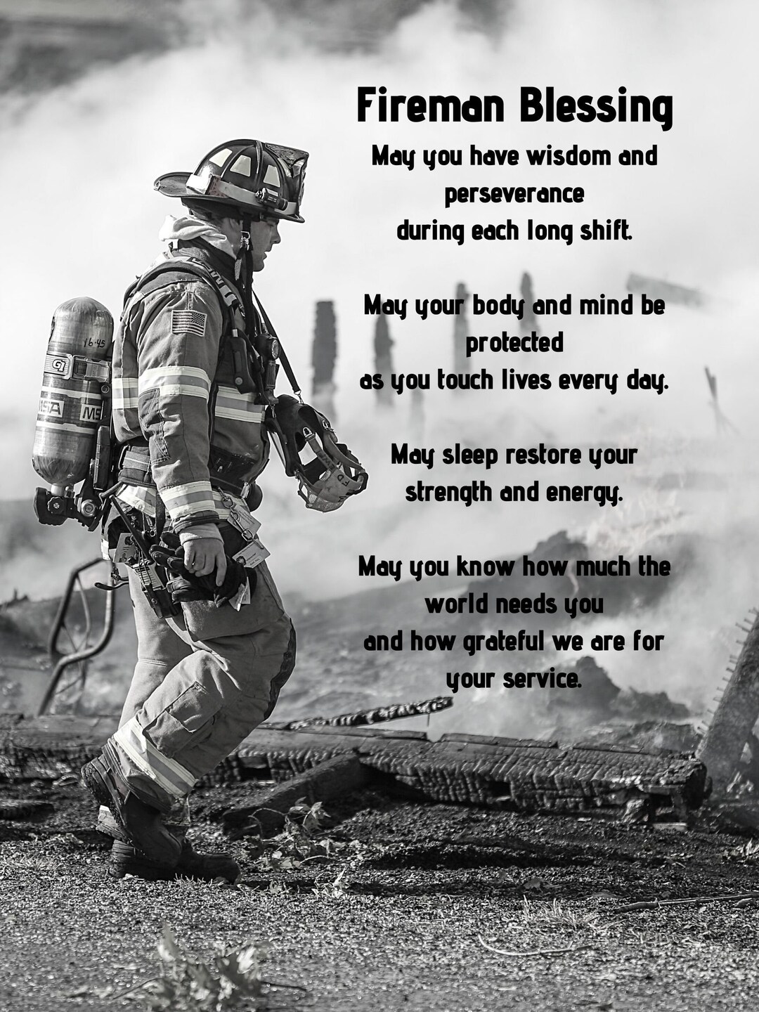 Fireman PRINTABLE Appreciation Gift Firemen Printable Fireman Print ...