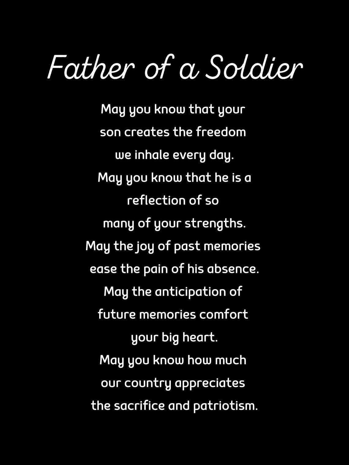 Gift for Father of a Soldier, Army Father, Navy Dad, Airforce Dad ...