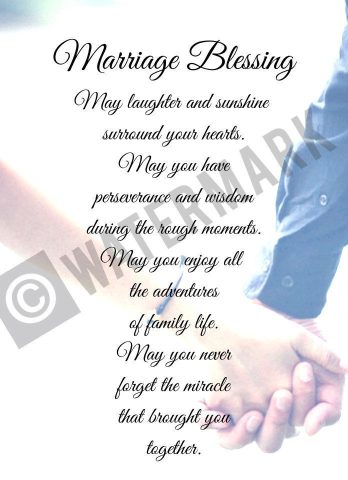 Personalized Wedding PRINT Wedding Blessing Marriage Prayer Wedding ...