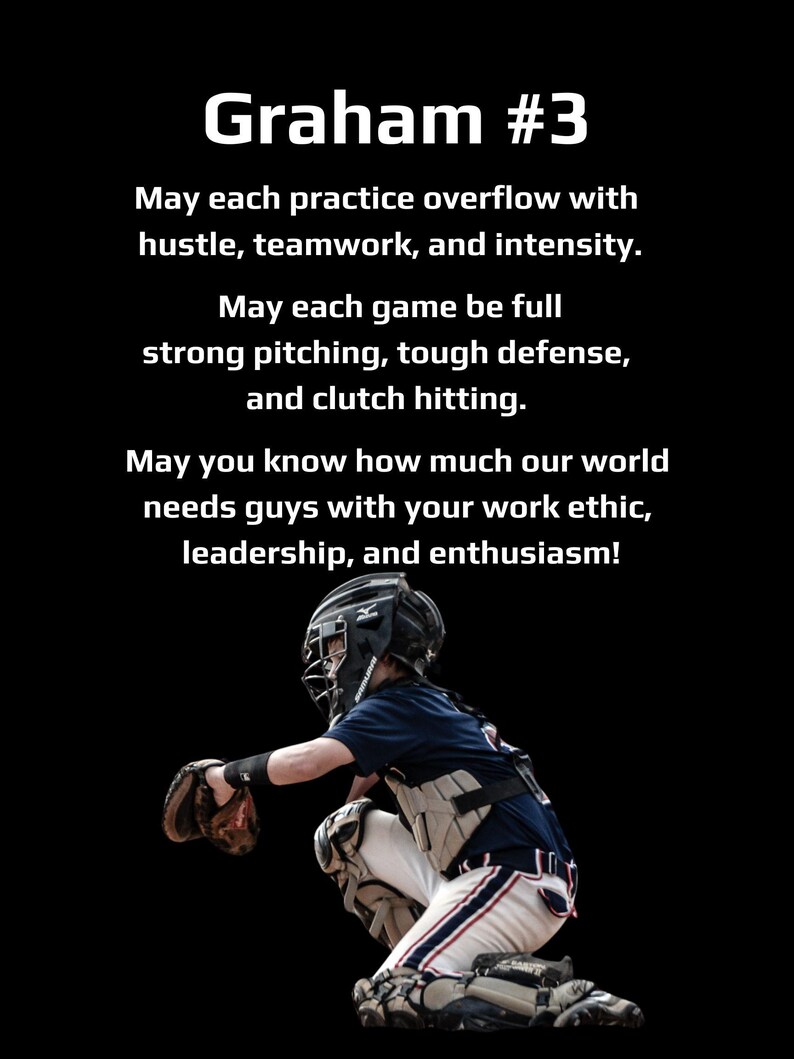 Personalized Baseball Player Blessing Print – Custom Photo (digital ...