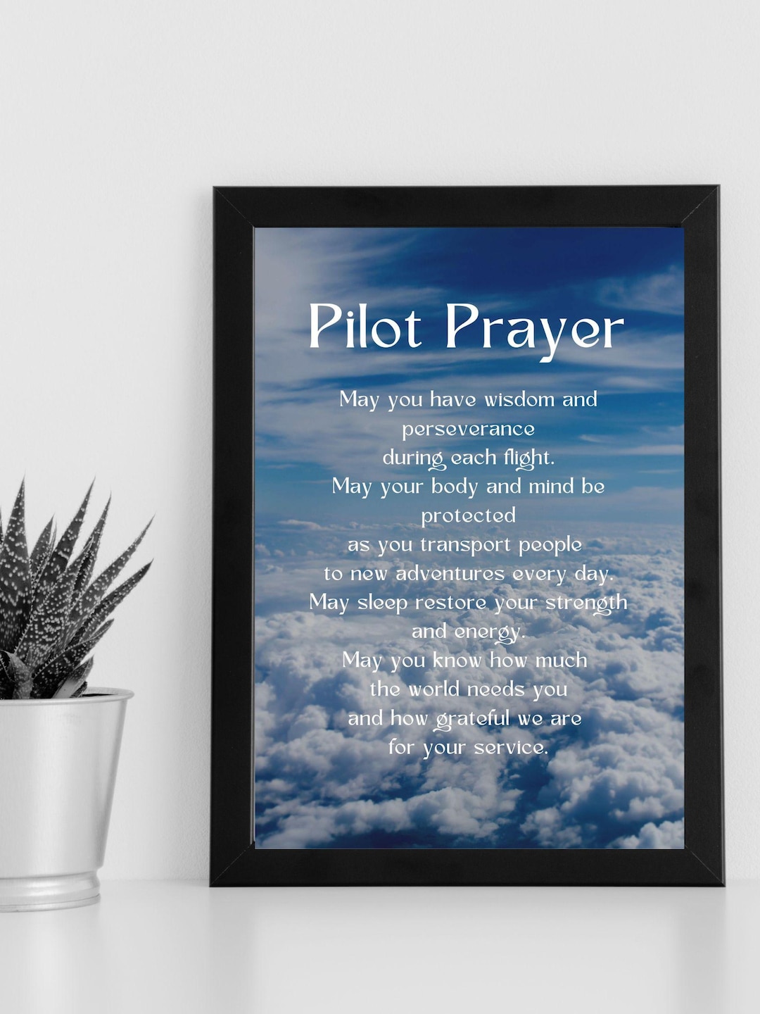 Gift for Pilots - Pilot Prayer - Pilot Gift - Pilot Graduation ...